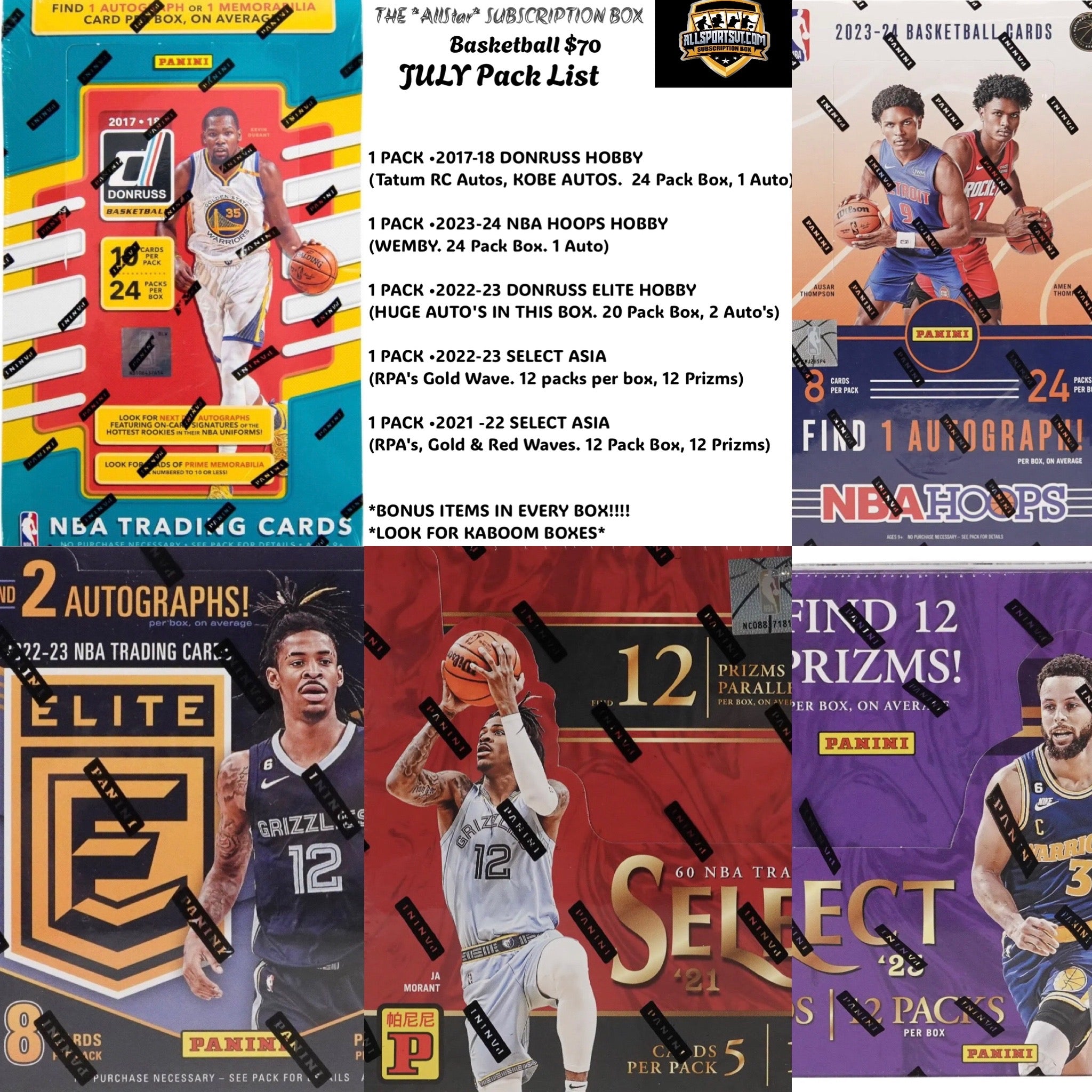 The Basketball. *AllStar* Subscription. Sports Card Box. Monthly Optio ...